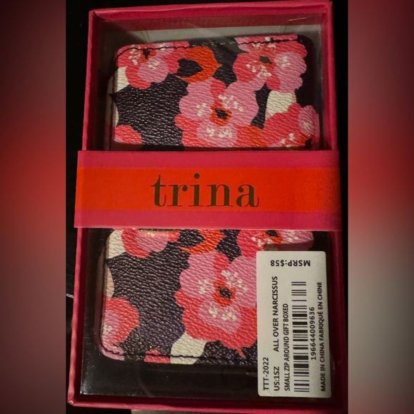 Trina Turk | Bags | Nib Trina Turk Floral Small Zip Around Wallet ...